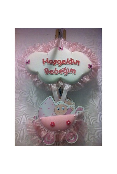 Toptansüs Bebek Odası Kapı Süsü Pembe