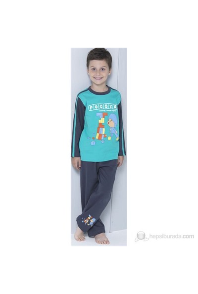 Roly Poly Pocoyo Çocuk Pijama / 6--7 Yaş / Petrol Yeşili-Füme Roly Poly Pocoyo Çocuk Pijama / 6--7 Yaş / Petrol Yeşili-Füme