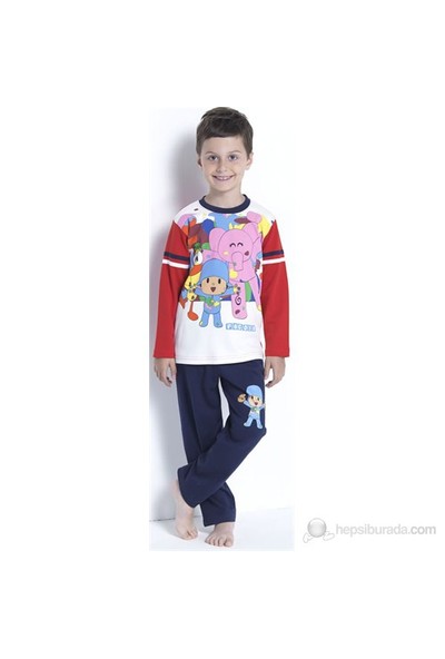 Roly Poly Pocoyo Çocuk Pijama / 6--7 Yaş / Kırmızı-Lacivert