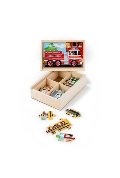 Melissa&Doug Ahşap 12X4 Yapboz Seti - Araçlar Melissa&Doug Ahşap 12X4 Yapboz Seti - Araçlar