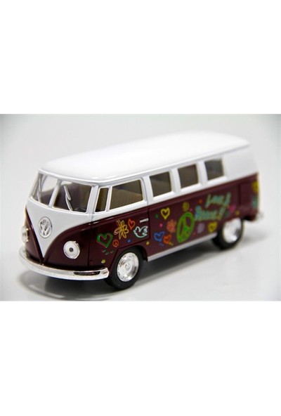 Kinsmart Volkswagen 1962 Çiçekli Kahverengi Minibüs (1:32 Diecast Metal Araba) Kinsmart Volkswagen 1962 Çiçekli Kahverengi Minibüs (1:32 Diecast Metal Araba)