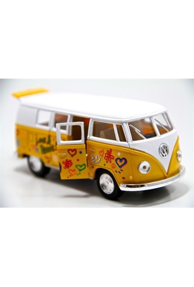 Kinsmart Volkswagen 1962 Çiçekli Sarı Minibüs (1:32 Diecast Metal Araba) Kinsmart Volkswagen 1962 Çiçekli Sarı Minibüs (1:32 Diecast Metal Araba)