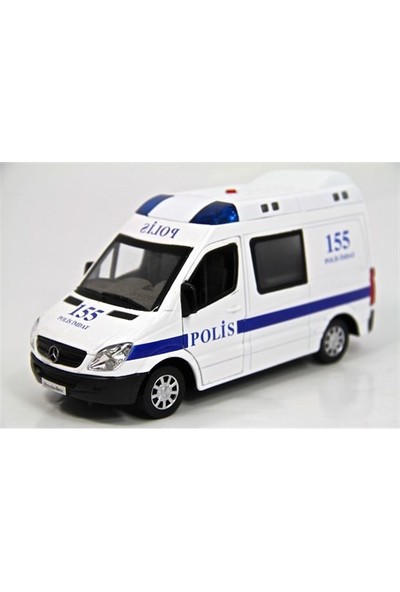 Vardem 1:32 Işıklı Sesli Metal Polis Arabası (Mercedes Benz Sprinter) Vardem 1:32 Işıklı Sesli Metal Polis Arabası (Mercedes Benz Sprinter)