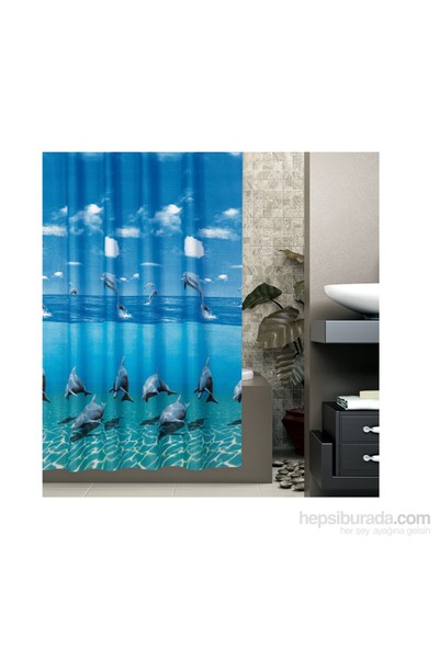 Zethome Tropik Banyo Duş Perdesi 8852 Çift Kanat 2x120x200