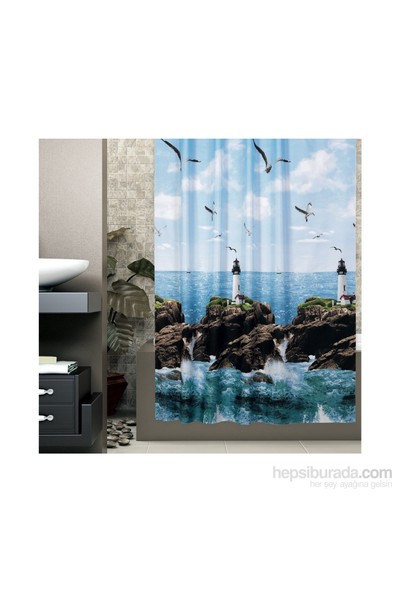 Zethome Tropik Banyo Duş Perdesi 9298 Çift Kanat 2x120x200