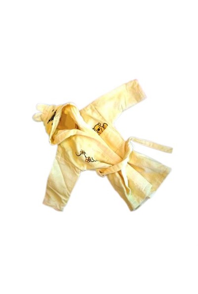 Bilgiçler 5-6 Yaş Kapşonlu Çocuk Bornozu Sarı