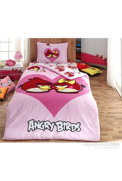 Angry Birds Tek Kişilik Nevresim Takımı Pembe Angry Birds Tek Kişilik Nevresim Takımı Pembe