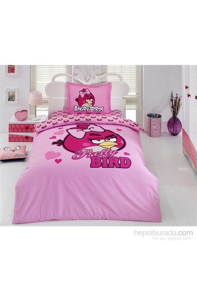 Angry Birds Tek Kişilik Nevresim Takımı Pembe Angry Birds Tek Kişilik Nevresim Takımı Pembe