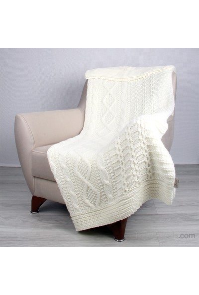 Betireshome Örgü Battaniye Ekru