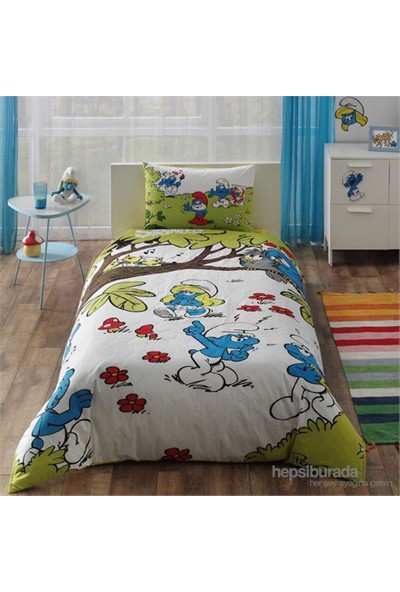 Taç Şirinler Tek Kişilik Ranforce Her Mevsim Set