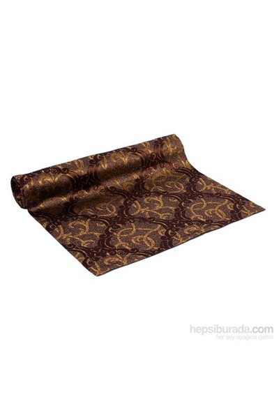 Yastıkminder Tafta Kahve Sarı Diyagonal Simli Runner Yastıkminder Tafta Kahve Sarı Diyagonal Simli Runner