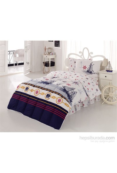 Taç Ranforce Uyku Seti Tek Kişilik Yelkenli Lacivert