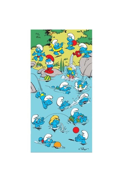 Taç Şirinler Plaj Havlusu