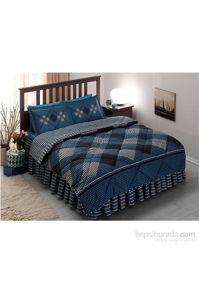 Taç Çift Kişilik Ranforce Uyku Seti Mateo Mavi