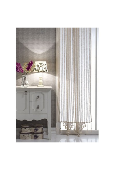 Buldan İşi Çizgili Tül Perde 100X170 Cm