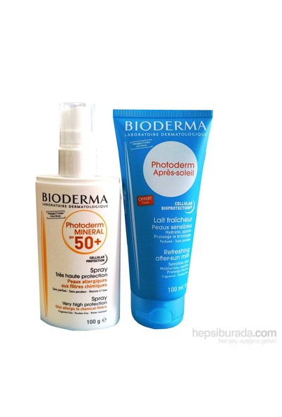 Bioderma Photoderm Mineral SPF 50+ 100 gr Güneş Koruma Kremi Sprey + 100 ml Güneş Sonrası Kremi Hediyeli Bioderma Photoderm Mineral SPF 50+ 100 gr Güneş Koruma Kremi Sprey + 100 ml Güneş Sonrası Kremi Hediyeli