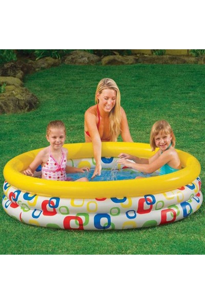 İntex 58439 3 Halkalı Renkli Orta Boy Çocuk Havuzu ( 147 x 33 cm )