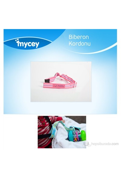 MYCey Biberon Kordonu / Pembe Çizgili