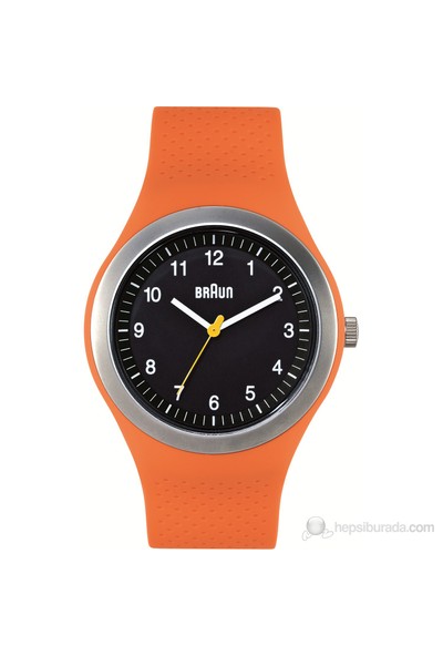 Braun Turuncu Slikon Kayışlı Spor Kol Saati Siyah - Bn0111bkorg
