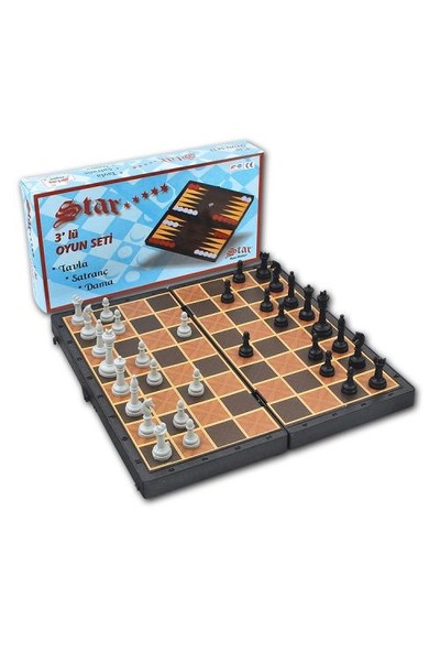 Star Beşli Oyun Seti - 5İn1 (Tavla - Satranç - Kızmabirader - Solotest - Dama) Star Beşli Oyun Seti - 5İn1 (Tavla - Satranç - Kızmabirader - Solotest - Dama)