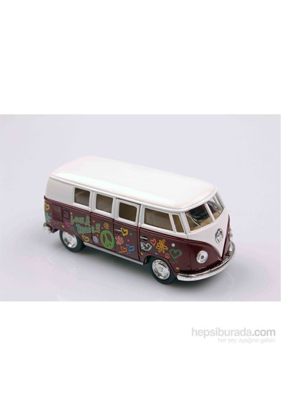 Kahve 1962 Volkswagen Classical Bus 1/32 Çek Bırak Die-Cast Model Araç Kahve 1962 Volkswagen Classical Bus 1/32 Çek Bırak Die-Cast Model Araç