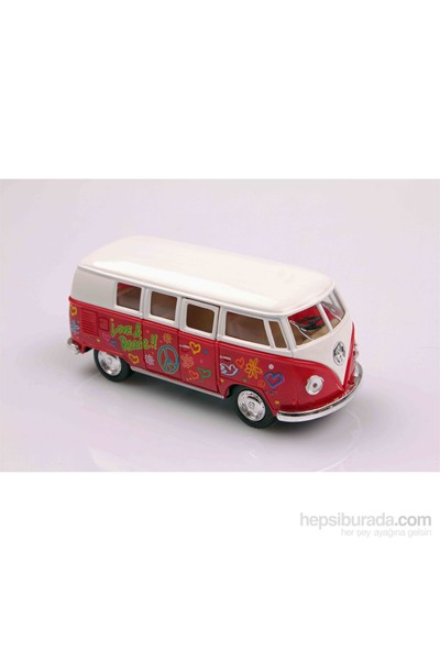 Kırmızı 1962 Volkswagen Classical Bus 1/32 Çek Bırak Die-Cast Model Araç Kırmızı 1962 Volkswagen Classical Bus 1/32 Çek Bırak Die-Cast Model Araç