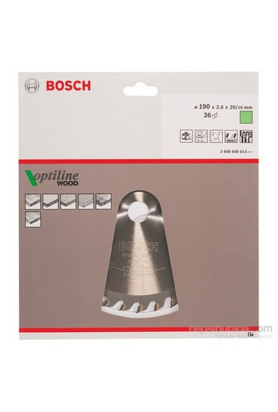 Bosch - Optiline Serisi Ahşap İçin Daire Testere Bıçağı - 190 X 20/16 X 2,6 Mm, 36 Diş Bosch - Optiline Serisi Ahşap İçin Daire Testere Bıçağı - 190 X 20/16 X 2,6 Mm, 36 Diş