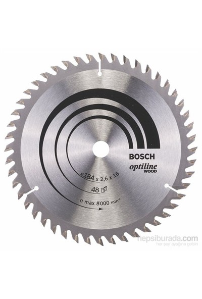 Bosch - Optiline Serisi Ahşap İçin Daire Testere Bıçağı - 184 X 16 X 2,6 Mm, 48 Diş Bosch - Optiline Serisi Ahşap İçin Daire Testere Bıçağı - 184 X 16 X 2,6 Mm, 48 Diş