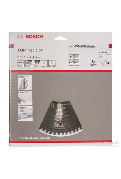 Bosch - Best Serisi Hassas Kesim Çoklu Malzemeler İçin Daire Testere Bıçağı - 216 X 30 X 2,3 Mm, 64 Diş