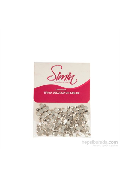 Simin Nail Art Tırnak Taşı Beyaz 200 Adet Gerçek Kristal Taş Orta Boy