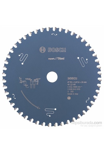 Bosch - Expert Serisi Metal İçin Daire Testere Bıçağı - 184 X 20 X 2,0 Mm, 48 Diş Bosch - Expert Serisi Metal İçin Daire Testere Bıçağı - 184 X 20 X 2,0 Mm, 48 Diş