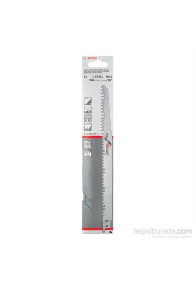 Bosch - Top Serisi Ahşap İçin Tilki Kuyruğu Bıçağı S 1531 L - 5'Li Paket Bosch - Top Serisi Ahşap İçin Tilki Kuyruğu Bıçağı S 1531 L - 5'Li Paket