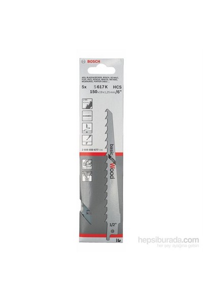 Bosch - Basic Serisi Ahşap İçin Tilki Kuyruğu Bıçağı S 617 K - 5'Li Paket Bosch - Basic Serisi Ahşap İçin Tilki Kuyruğu Bıçağı S 617 K - 5'Li Paket