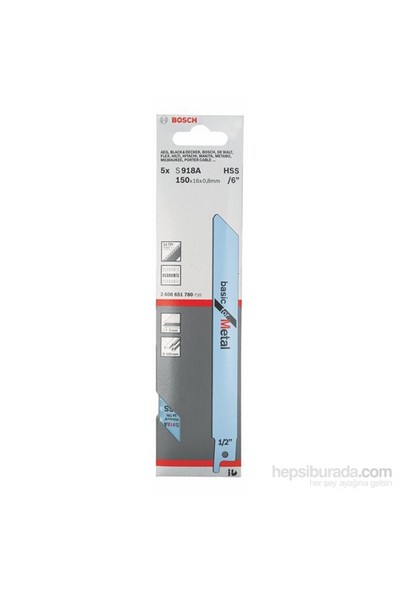 Bosch - Basic Serisi Metal İçin Tilki Kuyruğu Bıçağı S 918 Af - 5'Li Paket Bosch - Basic Serisi Metal İçin Tilki Kuyruğu Bıçağı S 918 Af - 5'Li Paket