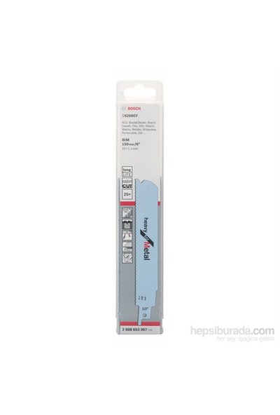 Bosch - Heavy Serisi Metal İçin Tilki Kuyruğu Bıçağı S 926 Bef - 25'Li Paket Bosch - Heavy Serisi Metal İçin Tilki Kuyruğu Bıçağı S 926 Bef - 25'Li Paket
