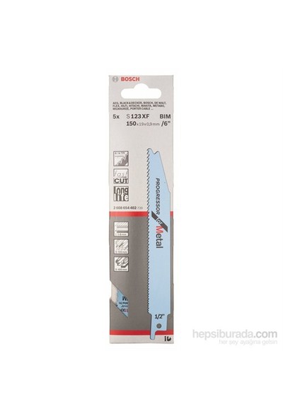 Bosch - Progressor Serisi Metal İçin Tilki Kuyruğu Bıçağı S 123 Xf - 5'Li Paket Bosch - Progressor Serisi Metal İçin Tilki Kuyruğu Bıçağı S 123 Xf - 5'Li Paket