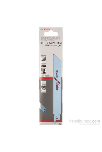 Bosch - Flexible Serisi Metal İçin Tilki Kuyruğu Bıçağı S 922 Af - 2'Li Paket Bosch - Flexible Serisi Metal İçin Tilki Kuyruğu Bıçağı S 922 Af - 2'Li Paket