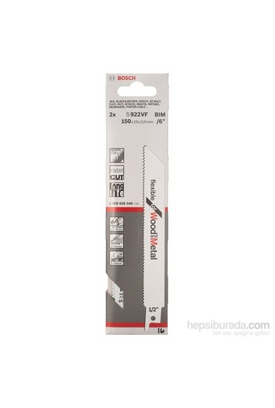 Bosch - Flexible Serisi Ahşap Ve Metal İçin Tilki Kuyruğu Bıçağı S 922 Vf - 2'Li Paket Bosch - Flexible Serisi Ahşap Ve Metal İçin Tilki Kuyruğu Bıçağı S 922 Vf - 2'Li Paket