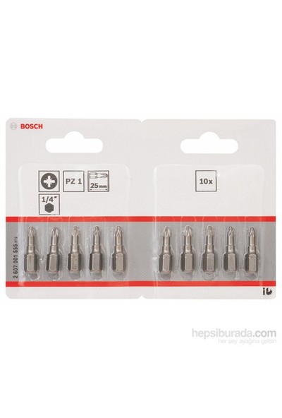 Bosch - 10'Lu Paket - Ekstra Sert Seri Vidalama Ucu - Pz 1, 25 Mm Bosch - 10'Lu Paket - Ekstra Sert Seri Vidalama Ucu - Pz 1, 25 Mm