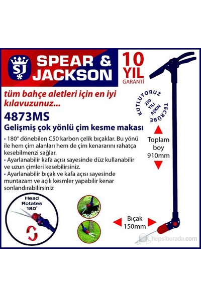 Spear And Jackson 4873Ms Kenar Çimi Kesme Makası Advanced Spear And Jackson 4873Ms Kenar Çimi Kesme Makası Advanced