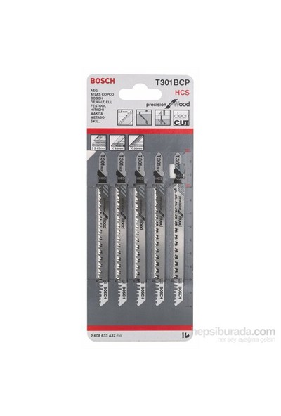 Bosch - Hassas Kesim Serisi Ahşap İçin T 301 Bcp Dekupaj Testeresi Bıçağı - 5'Li Paket Bosch - Hassas Kesim Serisi Ahşap İçin T 301 Bcp Dekupaj Testeresi Bıçağı - 5'Li Paket