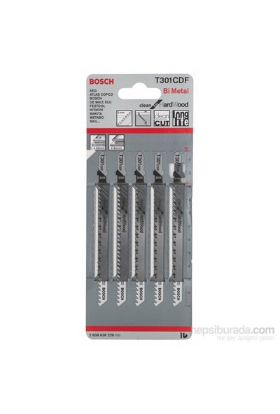 Bosch - Temiz Kesim Serisi Sert Ahşap İçin T 301 Cdf Dekupaj Testeresi Bıçağı - 5'Li Paket Bosch - Temiz Kesim Serisi Sert Ahşap İçin T 301 Cdf Dekupaj Testeresi Bıçağı - 5'Li Paket