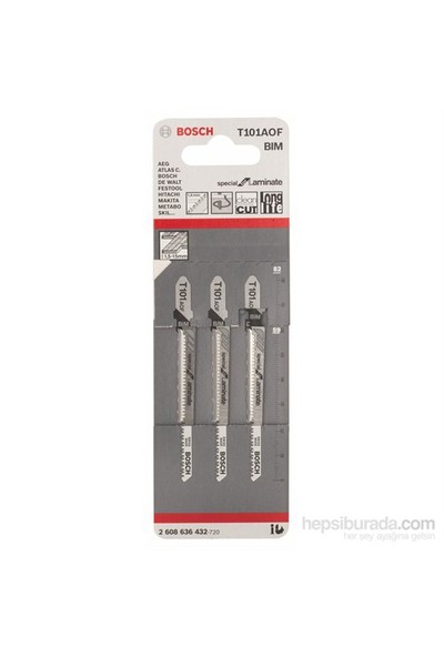 Bosch - Laminant İçin Özel T 101 Aof Dekupaj Testeresi Bıçağı - 3'Lü Paket Bosch - Laminant İçin Özel T 101 Aof Dekupaj Testeresi Bıçağı - 3'Lü Paket