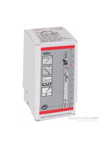 Bosch - Temiz Kesim Serisi Ahşap İçin T 101 B Dekupaj Testeresi Bıçağı - 100'Lü Paket Bosch - Temiz Kesim Serisi Ahşap İçin T 101 B Dekupaj Testeresi Bıçağı - 100'Lü Paket