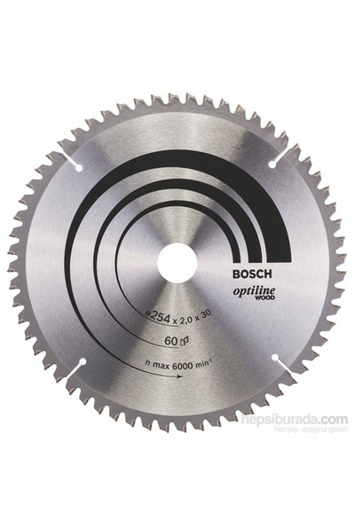 Bosch - Optiline Serisi Ahşap İçin Daire Testere Bıçağı - 254 X 30 X 2,0 Mm, 60 Diş Bosch - Optiline Serisi Ahşap İçin Daire Testere Bıçağı - 254 X 30 X 2,0 Mm, 60 Diş