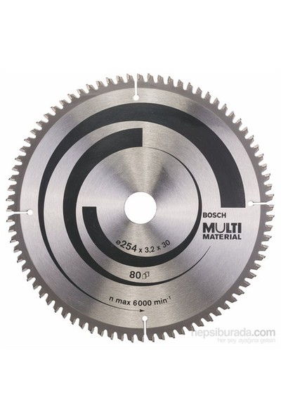 Bosch - Çoklu Malzeme İçin Daire Testere Bıçağı - 254 X 30 X 3,2 Mm, 80 Diş