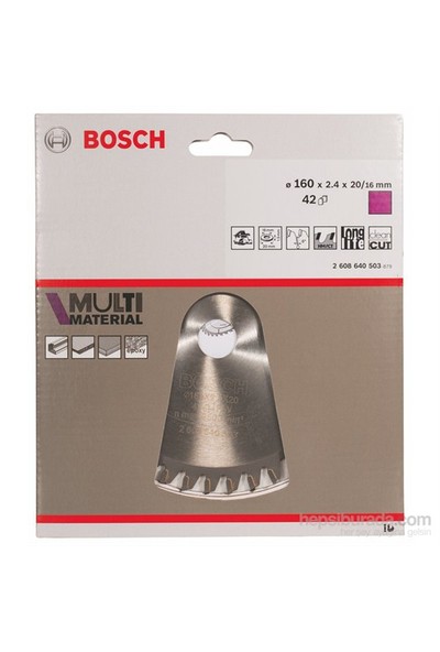 Bosch - Çoklu Malzeme İçin Daire Testere Bıçağı - 160 X 20/16 X 2,4 Mm, 42 Diş