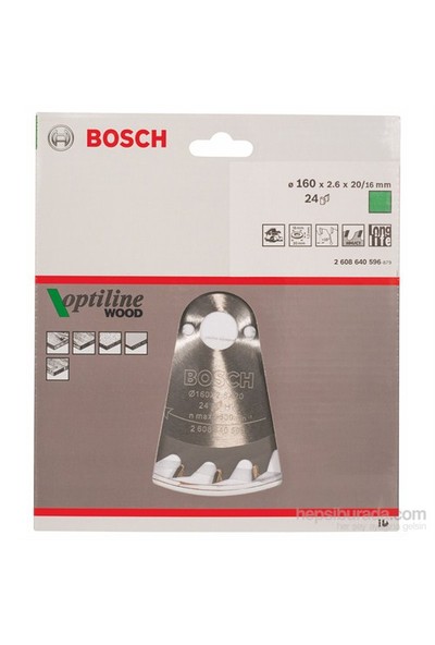 Bosch - Optiline Serisi Ahşap İçin Daire Testere Bıçağı - 160 X 20/16 X 2,6 Mm, 24 Diş Bosch - Optiline Serisi Ahşap İçin Daire Testere Bıçağı - 160 X 20/16 X 2,6 Mm, 24 Diş