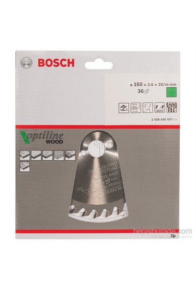 Bosch - Optiline Serisi Ahşap İçin Daire Testere Bıçağı - 160 X 20/16 X 2,6 Mm, 36 Diş Bosch - Optiline Serisi Ahşap İçin Daire Testere Bıçağı - 160 X 20/16 X 2,6 Mm, 36 Diş