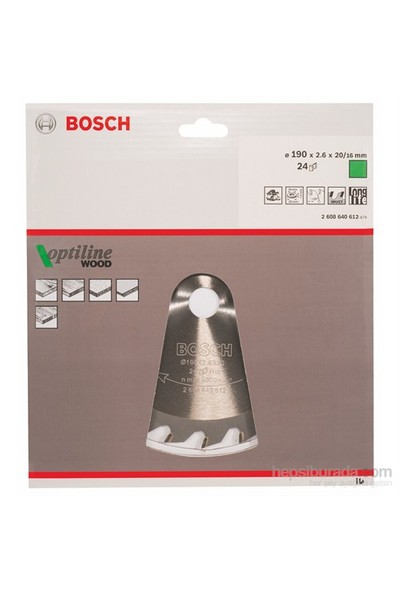 Bosch - Optiline Serisi Ahşap İçin Daire Testere Bıçağı - 190 X 20/16 X 2,6 Mm, 24 Diş Bosch - Optiline Serisi Ahşap İçin Daire Testere Bıçağı - 190 X 20/16 X 2,6 Mm, 24 Diş